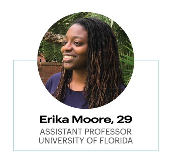 Erika Moore Ph.D., holder of the Rhines Rising Star Larry Hench ...